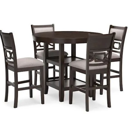 D422 Langwest Counter Height Dining Set -Brown /5-Piece - Sundeep ...